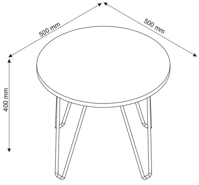 Kulatý konferenční/odkládací stolek Prado 50 cm, dub sonoma