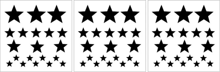 Samolepka do dětského pokoje sada hvězdy černá 3-8cm