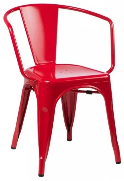 Jídelní židle Tolix 45 s područkami, červená