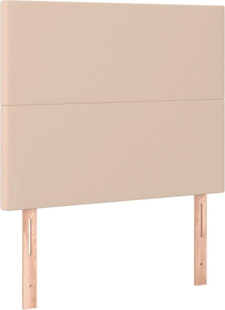 Box spring postel matrace a LED cappuccino 120x200cm umělá kůže 3135818