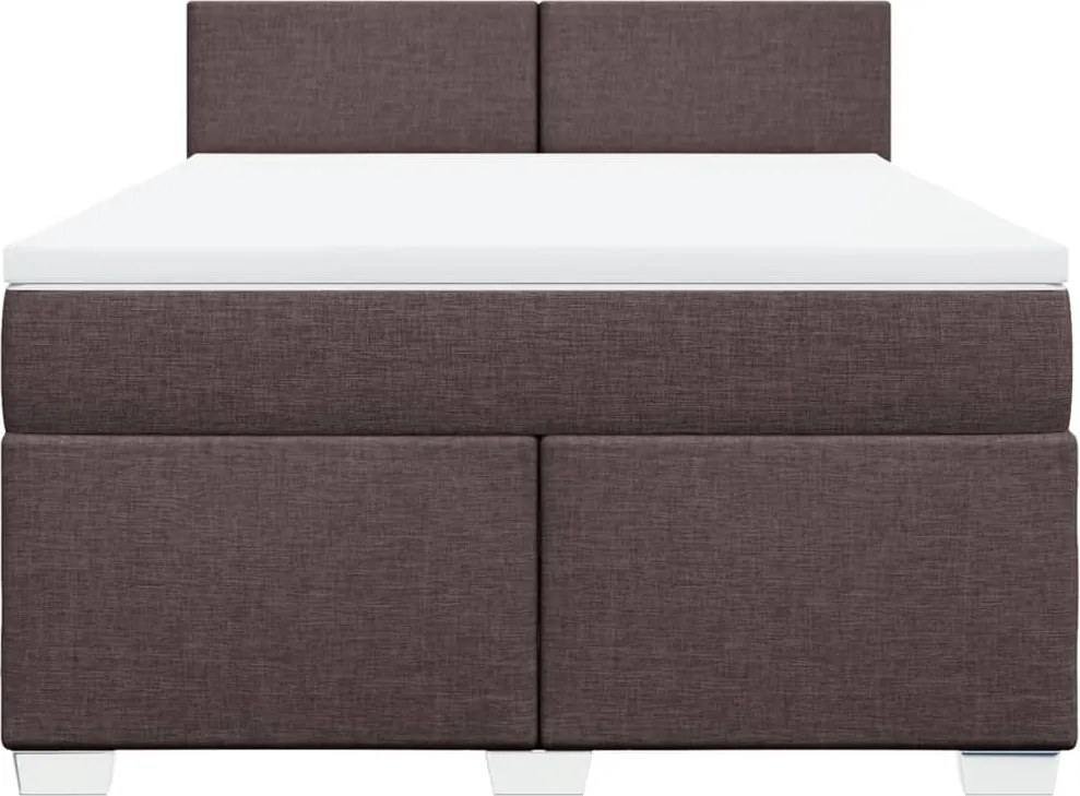 Box spring postel s matrací tmavě hnědá 140x200 cm textil 3285907