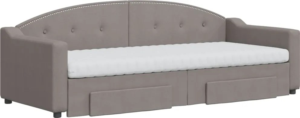 Válenda s přistýlkou a zásuvkami taupe 80 x 200 cm textil 3197582