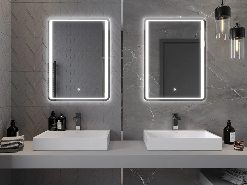 Mexen Zusa, LED koupelnové zrcadlo s podsvícením 60x80 cm, 6000K, ochrana proti zamlžování, 9808-060-080-611-00