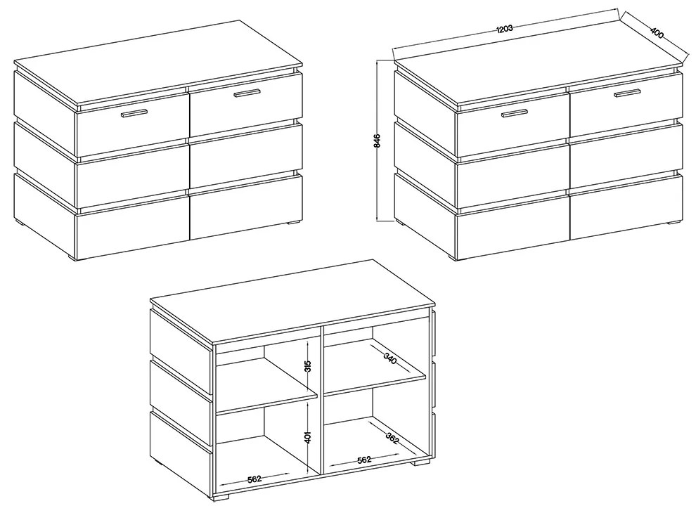 FAROS | komoda 6S | 120 cm | artisan/matera