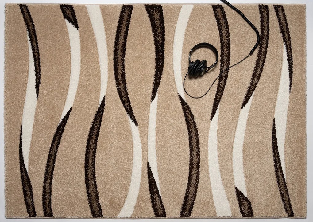 Spoltex, Kusový koberec Infinity New beige 6084, 120x170, béžová, obývací pokoj