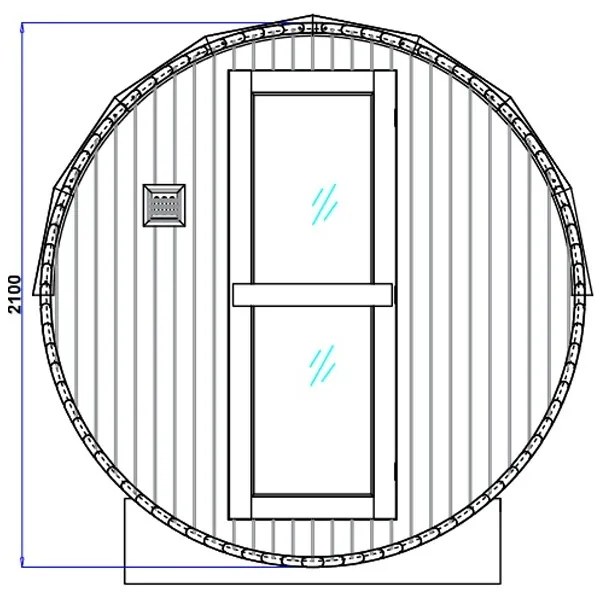 BPS-koupelny Finská zahradní sudová sauna panoramatická 210x240, 4-6 osob