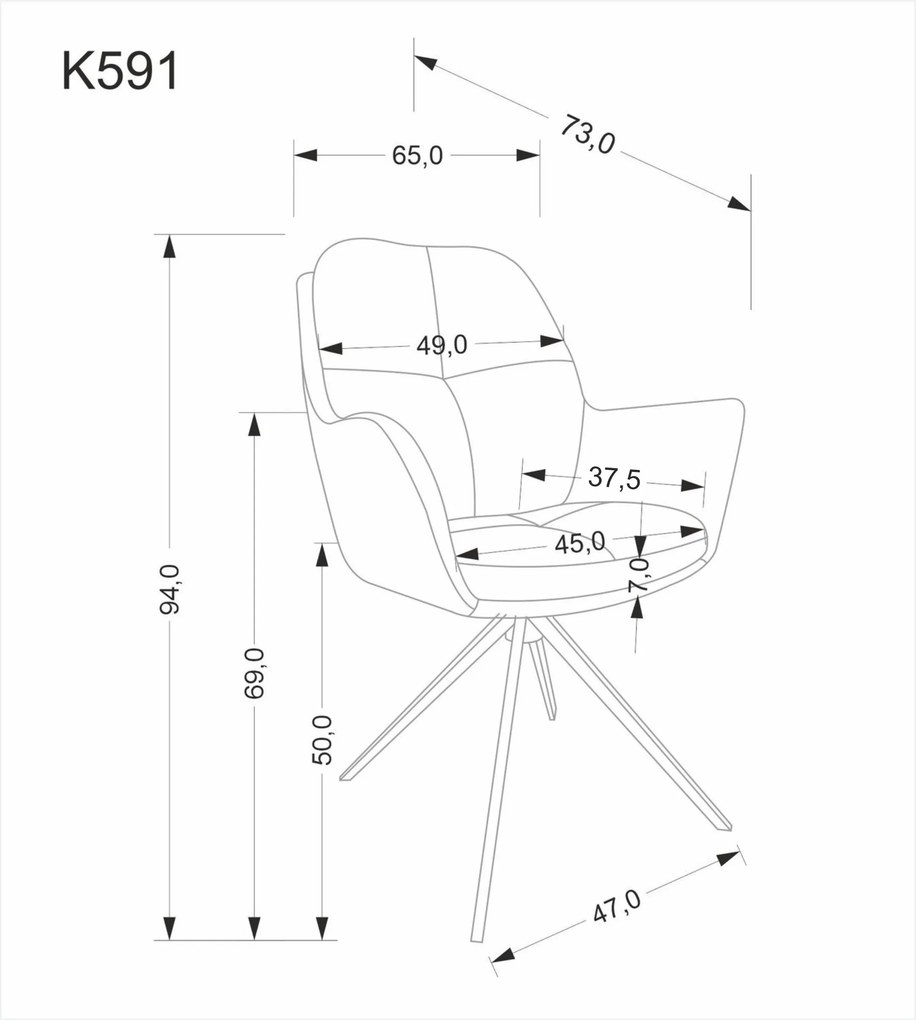 HALMAR K591 židle světle šedá