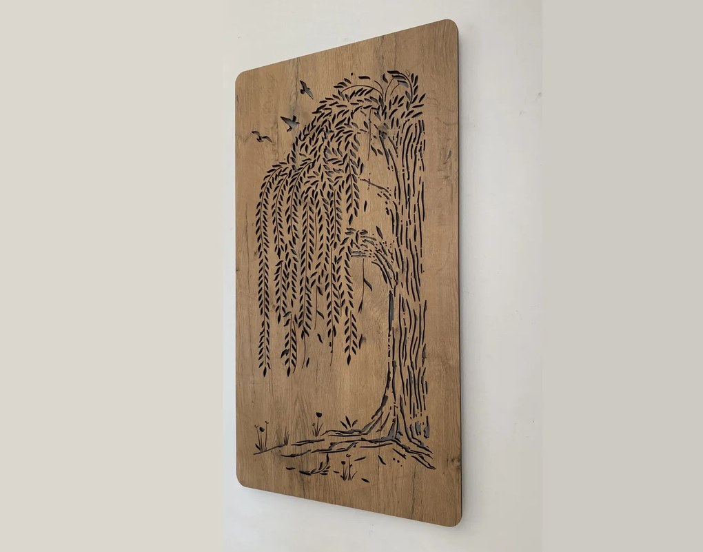 Li-Go "Vrba" světelný obraz 230V 55x100 cm provedení povrchu: dub světlý