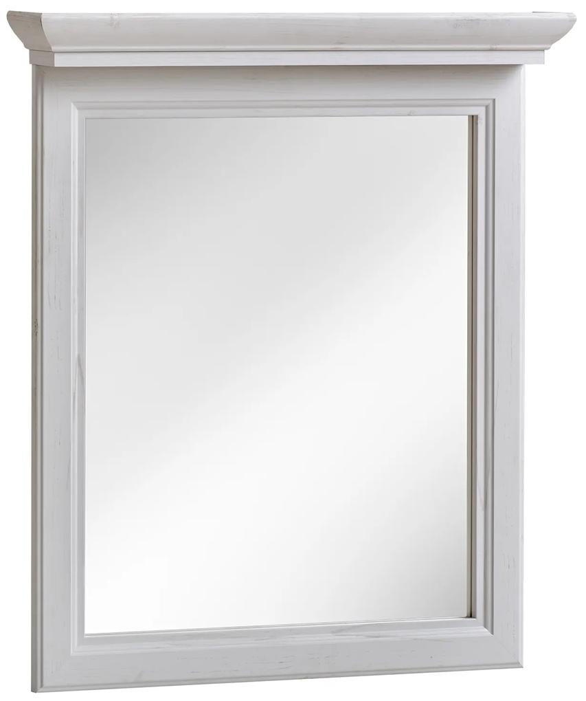 Zrcadlo v dřevěném rámu 65 cm Vintage Bílé LOCARN