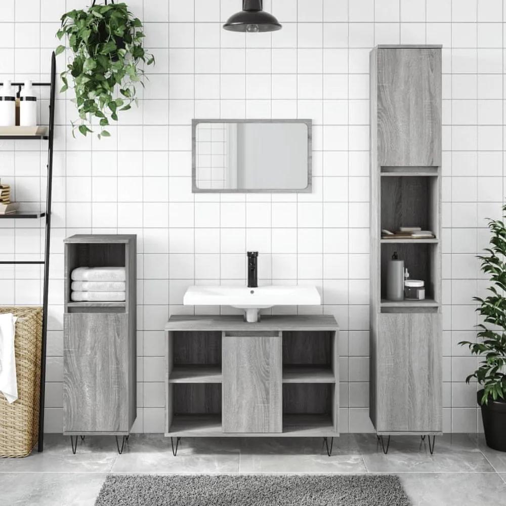 Petromila Koupelnová skříňka šedá sonoma 30x30x100 cm kompozitní dřevo