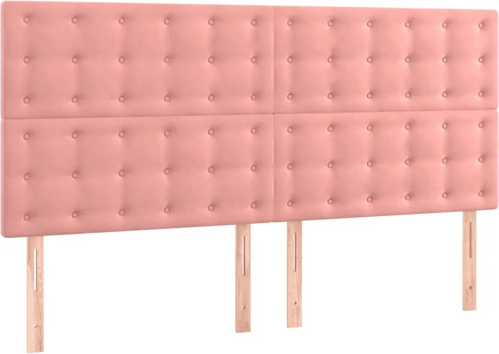 Box spring postel s matrací růžová 180x200 cm samet 3138102