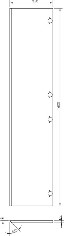 Mexen Rivel, koupelnový podstavec 35 cm, 1 dvířka, drážkovaný, bílý matný - 91A21-03016-1-BF01