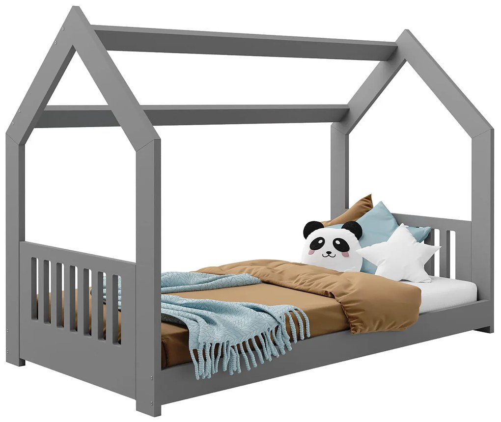 Dětská postel Domeček 160x80 D2E šedá