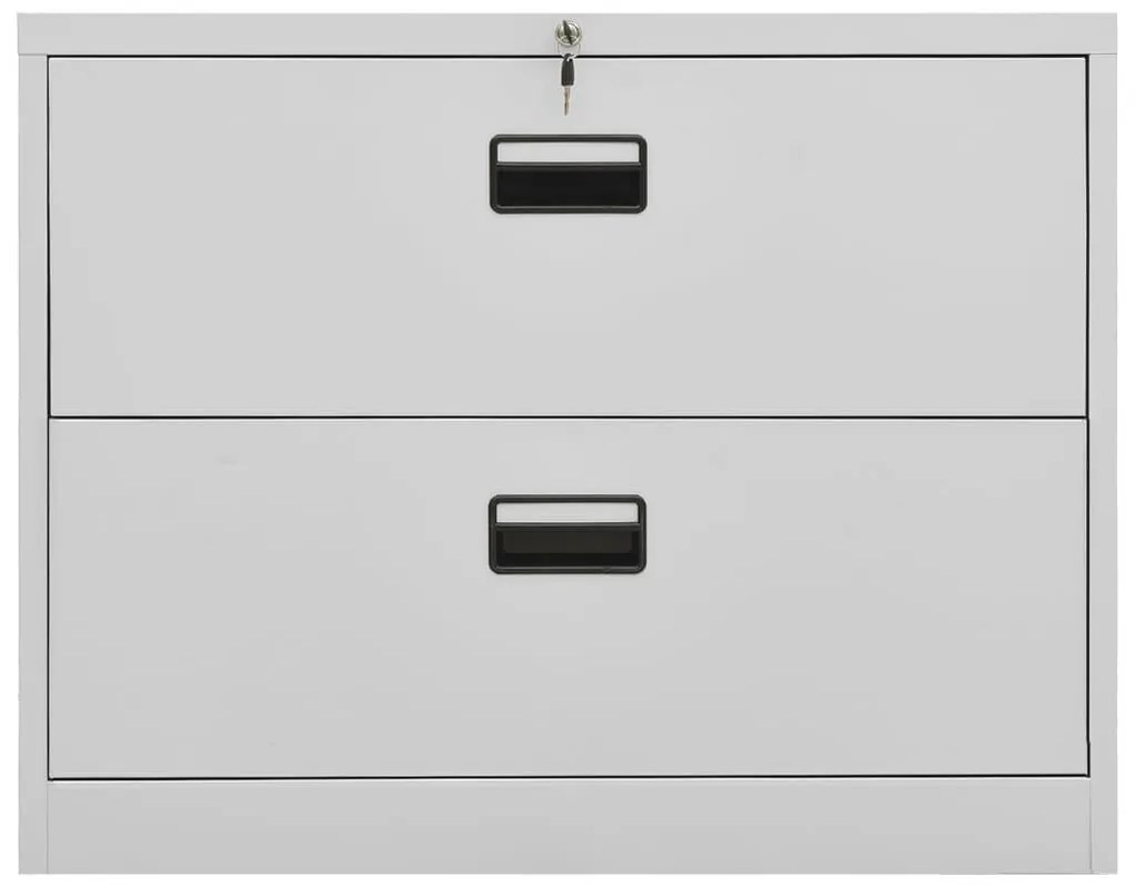 Kancelářská skříň světle šedá 90 x 46 x 72,5 cm ocel,  336287