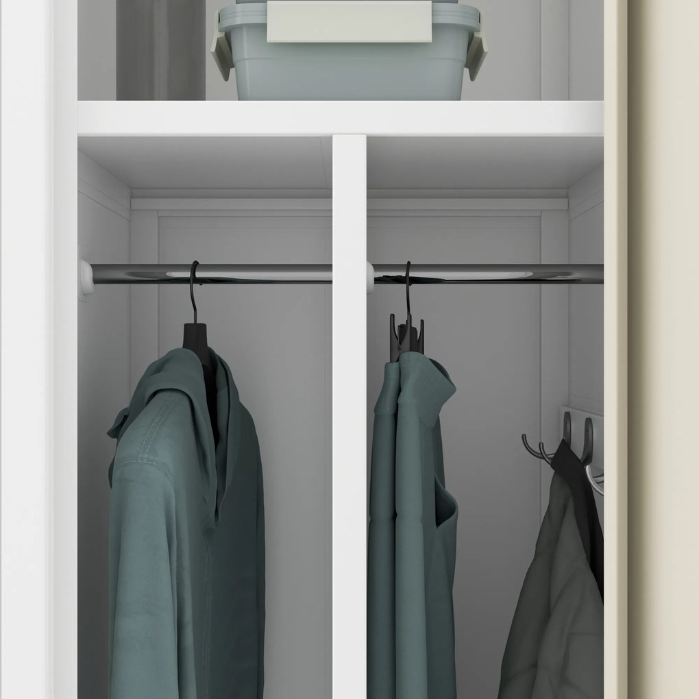 Šatní skříňka pro zaměstnance 4-boxová, bílá/dub sonoma, 800x1800x500 mm: KACPER Eco Design