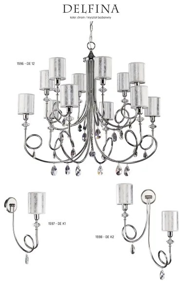 Jupiter 1596 - DE 12 CH - Křišťálový lustr DELFINA 12xE14/40W