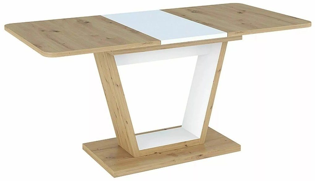 Jídelní rozkládací stůl 120/160 cm Nigel bílý/dub artisan