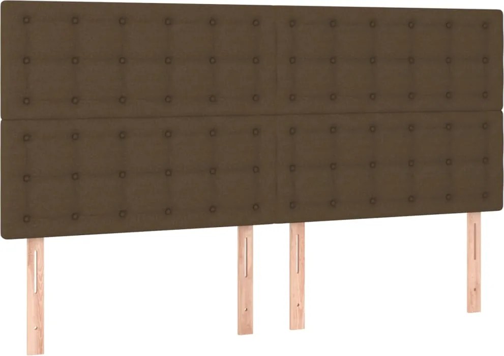 Box spring postel s matrací a LED tmavě hnědá 200x200 cm textil 3135784