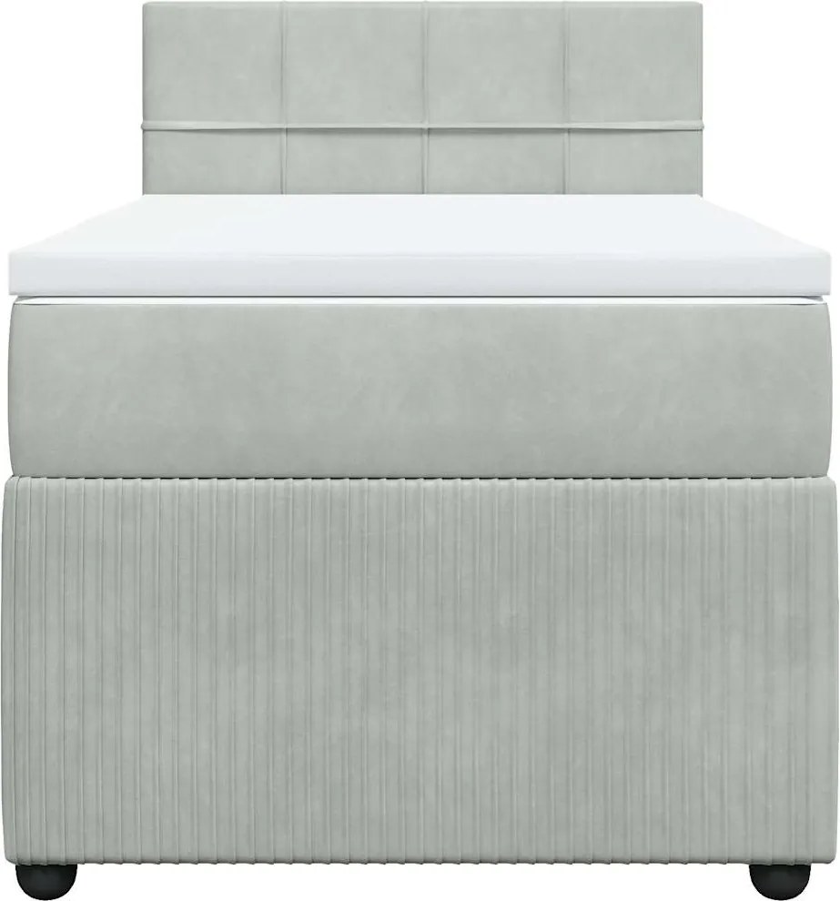 Box spring postel s matrací světle šedá 80 x 200 cm samet 3289890