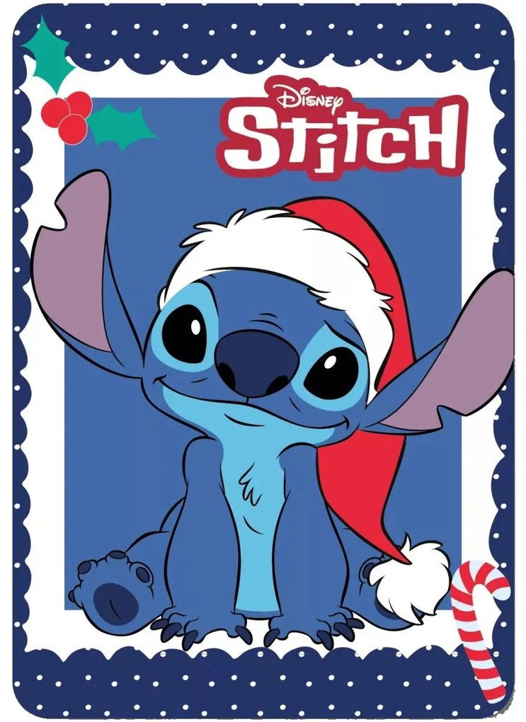 Vánoční flísová deka Lilo &amp; Stitch - 100 x 140 cm