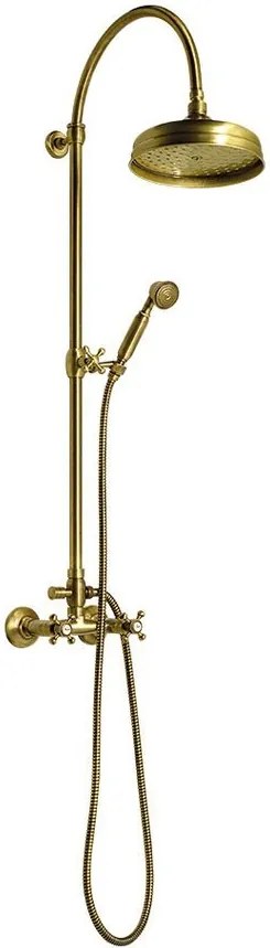Reitano Rubinetteria, ANTEA sprchový sloup k napojení na baterii, hlavová a ruční sprcha, bronz, SET036
