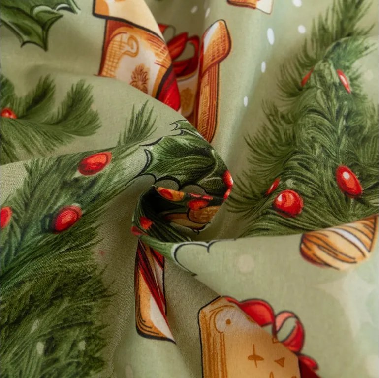 Povlečení z mikrovlákna CHRISTMAS PRESENTS zelené Rozměr povlečení: 2 ks 70 x 90 cm | 200 x 220 cm