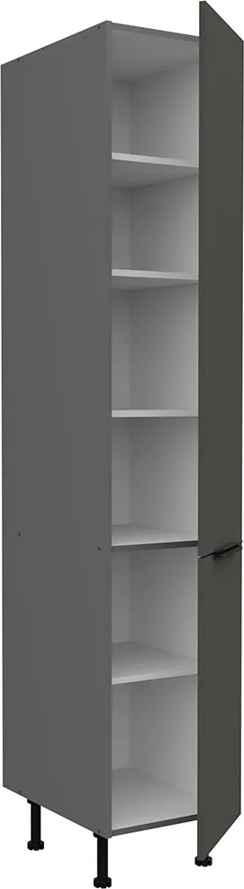 ARIA pi | vysoká skříňka 40 DK-215 2F potravinová s policemi | 40 cm | ANTI FINGERPRINT povrch | antracit/šedá grafit
