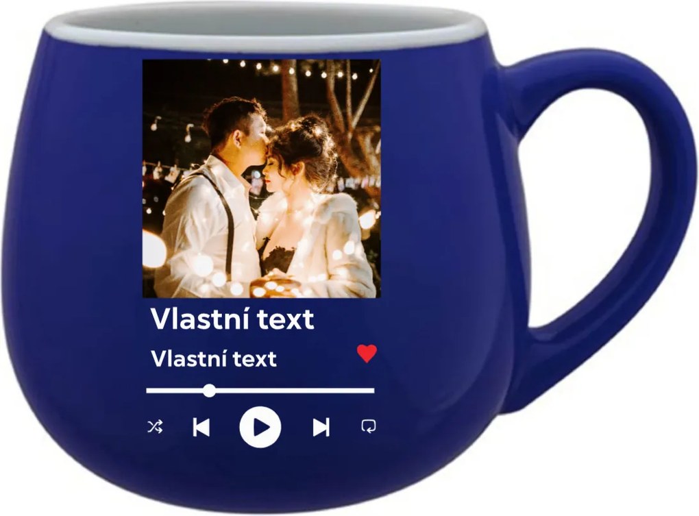 Personalizovaný keramický buclatý hrneček s motivem přehrávače