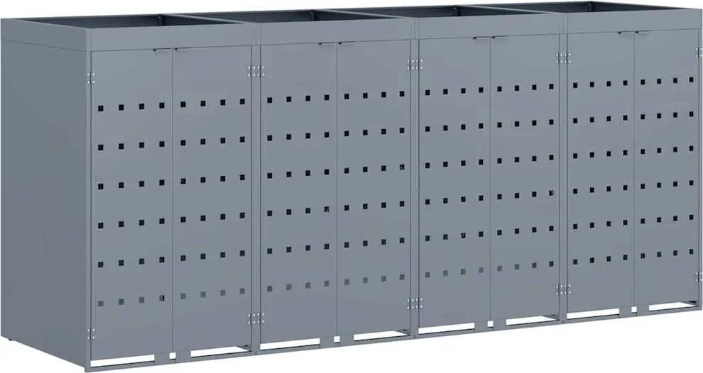 Úložný box na 4 popelnice Světle šedá 272 x 77,5 x 121,5 cm 3394750