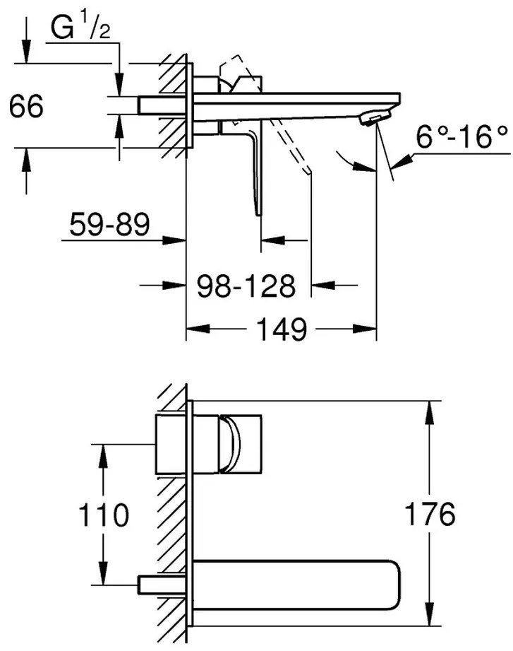 Grohe Lineare - Umyvadlová 2-otvorová baterie, supersteel 19409DC1