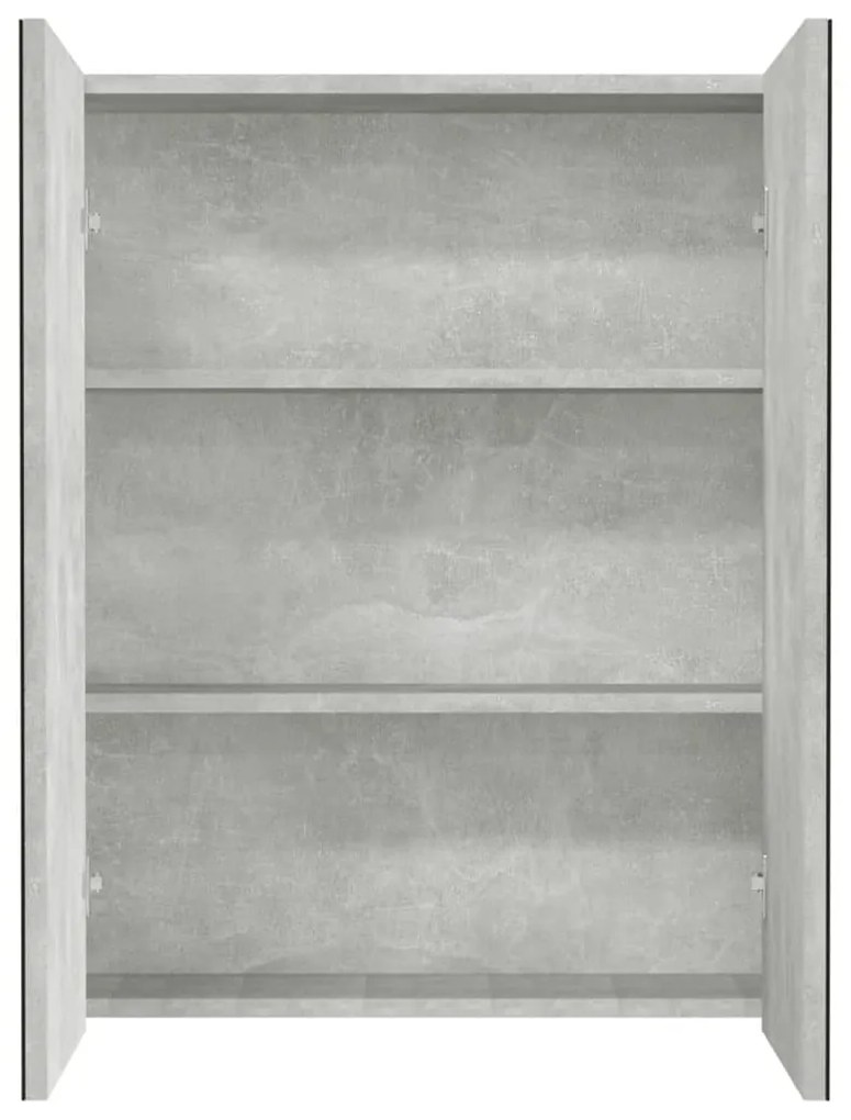 vidaXL Koupelnová skříňka se zrcadlem 60x15x75 cm MDF betonově šedá