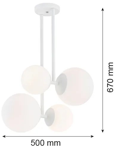 Argon 1644 - Lustr na tyči ASPEN 4xE27/15W/230V bílá