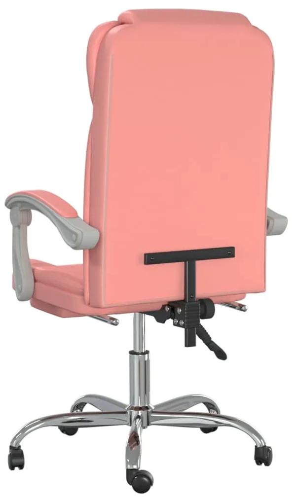 Polohovací kancelářská židle růžová umělá kůže,  349701