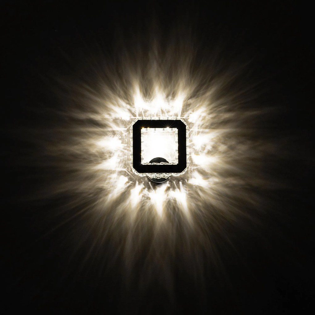 Toolight - LED křišťálové nástěnné svítidlo 10W, teplé světlo, APP415-W, chromová, OSW-65013