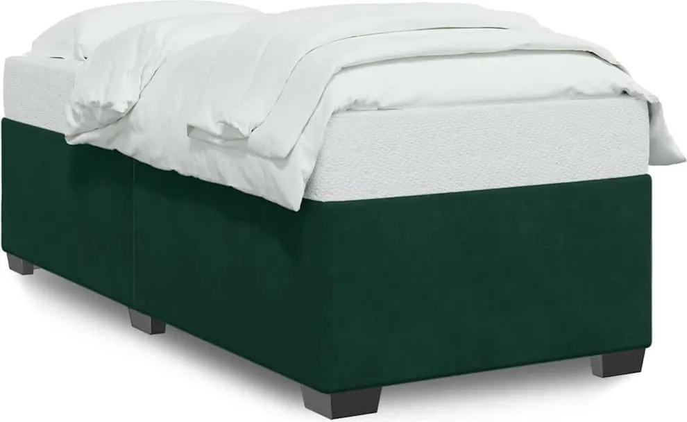 Rám postele bez matrace tmavě zelená 80 x 200 cm samet 3284598