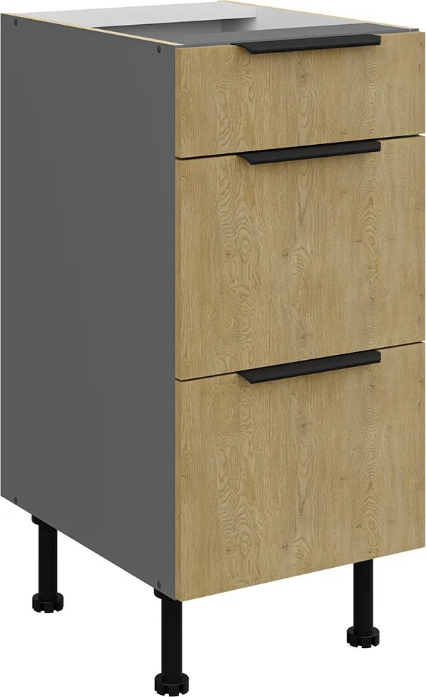 CREMONA ac | dolní skříňka 40 D 3S zásuvková | 40 cm | PREMIUM BOX | antracit/cremona