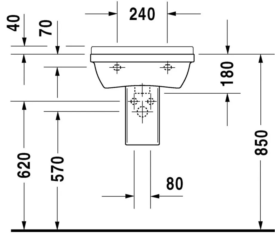 Duravit Starck 3 - Umyvadlo 50 x 36 cm s 1 otvorem pro armaturu, bílé 0300500000