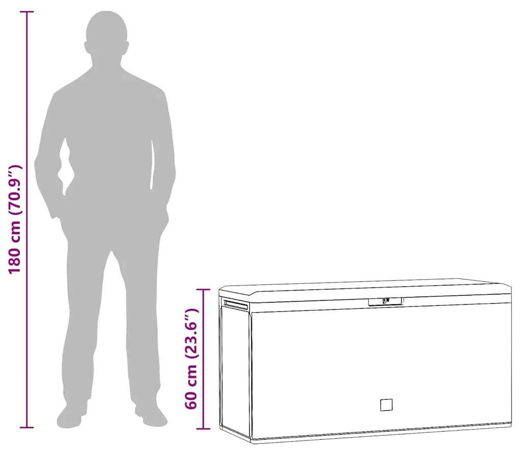 vidaXL Marketos Zahradní úložný box antracitový 114 x 47 x 60 cm