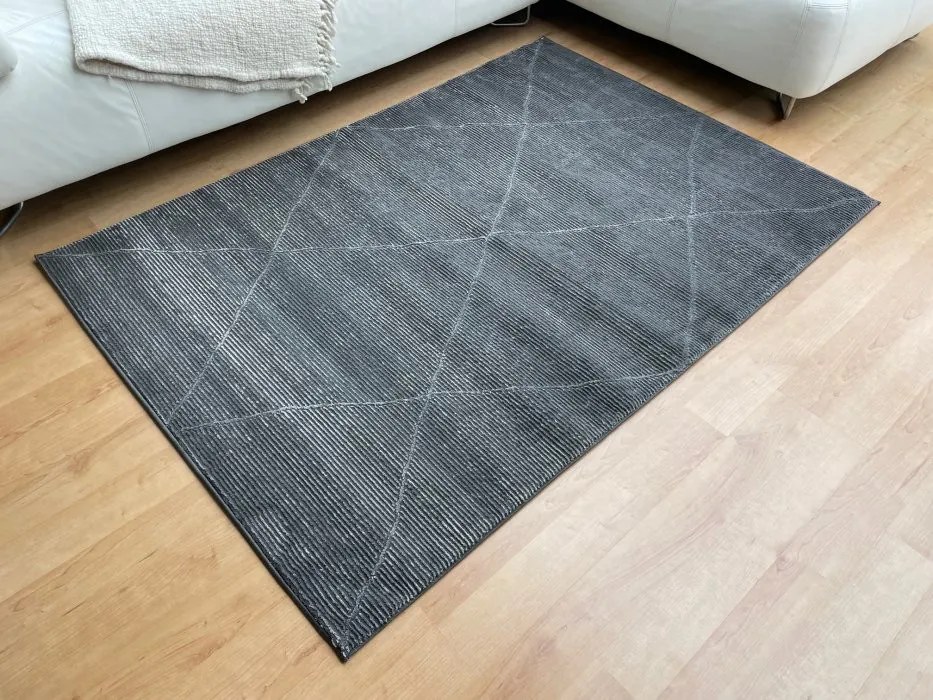 Vopi | Kusový koberec Zurich 1903 dark grey - 80 x 150 cm