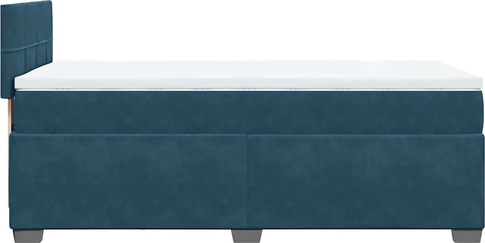Box spring postel s matrací modrá 90 x 190 cm samet 3288502