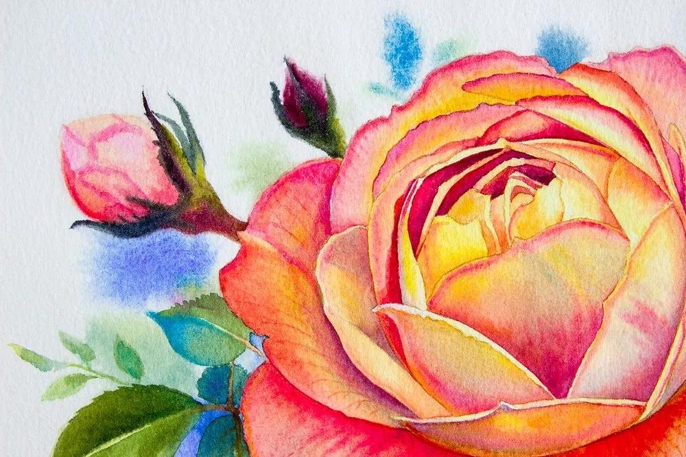 Tapeta kreslené růže - 150x100 cm