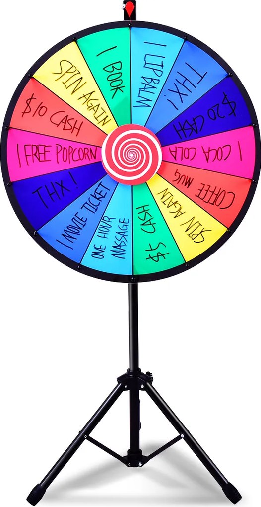 Costway Φ 60 cm Hračka Wheel of Fortune Barevné kolo Hry pro loterijní hry