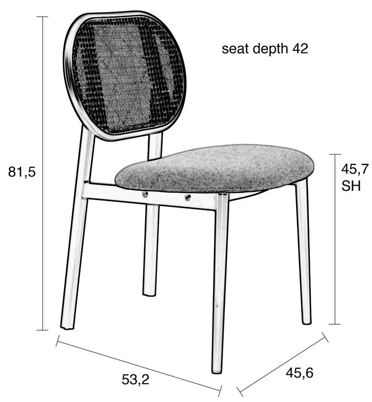 Šedá ratanová jídelní židle Spike - Zuiver