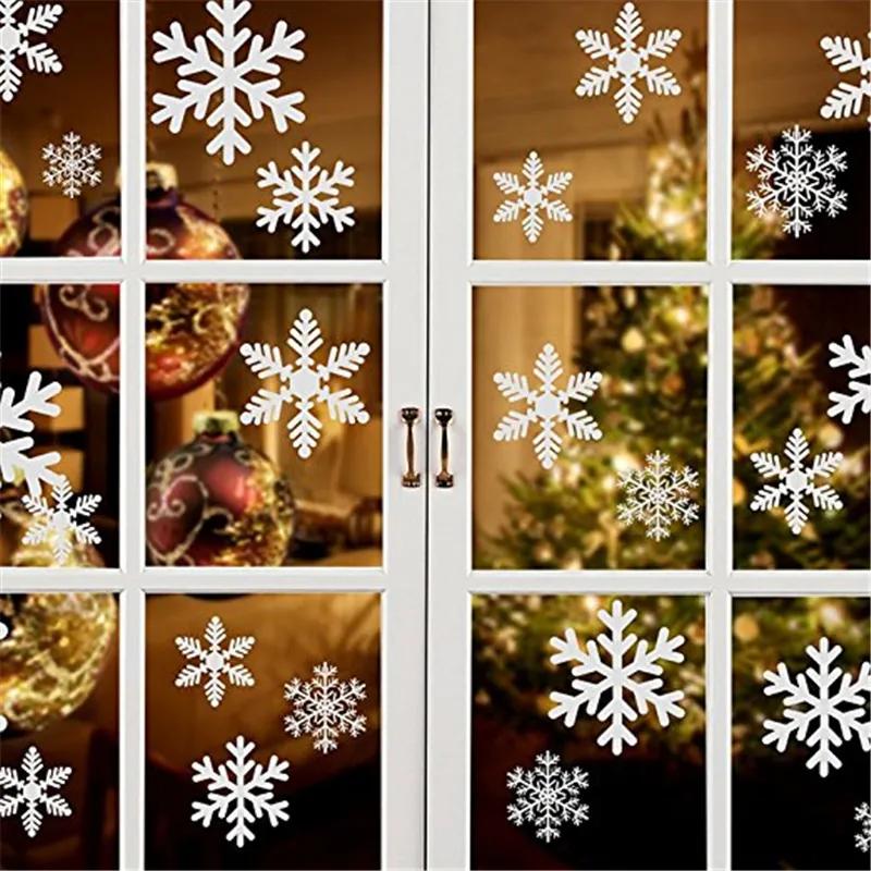 Vánoční samolepky na okna - Sněhové vločky, 62 ks