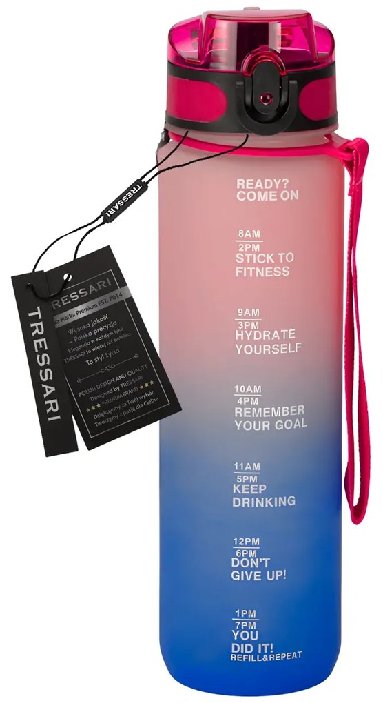 Camerazar TRESSARI 1000ml BPA Free Tritanová láhev na vodu s tokem