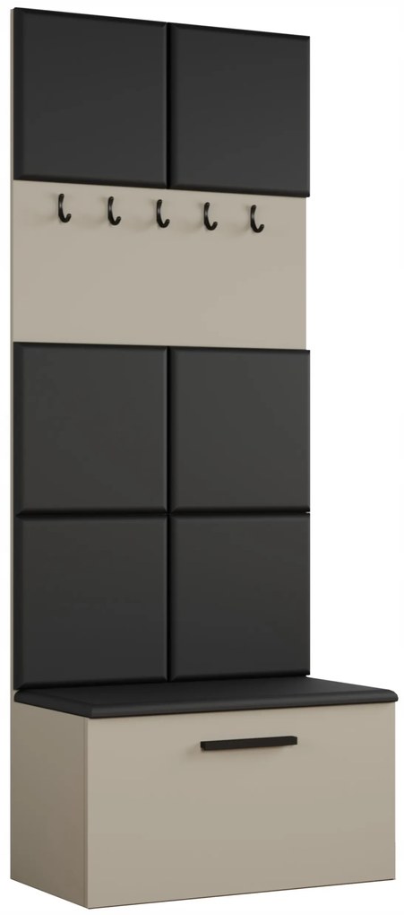 Šatní skříň se sedákem, panely, věšák, botník, do předsíně