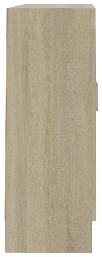 vidaXL Marketos Prosklená skříň dub sonoma 82,5 x 30,5 x 80 cm kompozitní dřevo