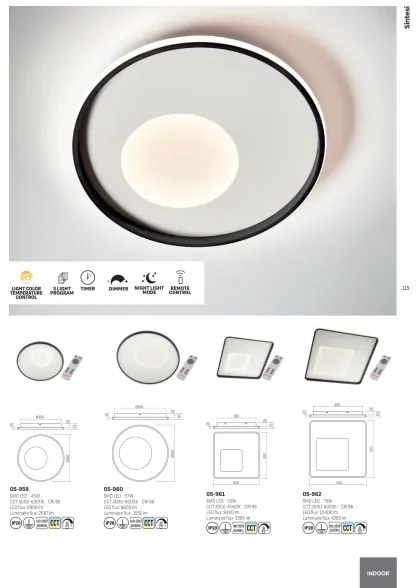Redo 05-961-LED Stmívatelné stropní svítidlo SINTESI LED/53W/230V 3000-6000K +DO