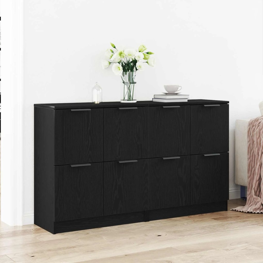 Servírovací skříň 2 ks Černý dub 60 x 30 x 70 cm 3333073