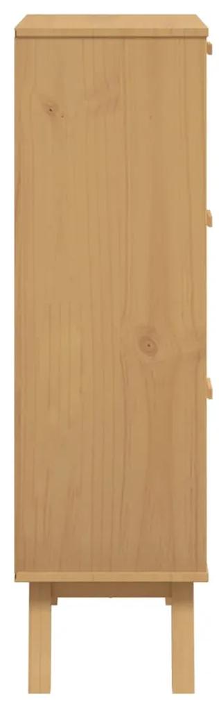 Botník OLDEN bílý a hnědý 55 x 35 x 120 cm masivní borové dřevo - Default Title